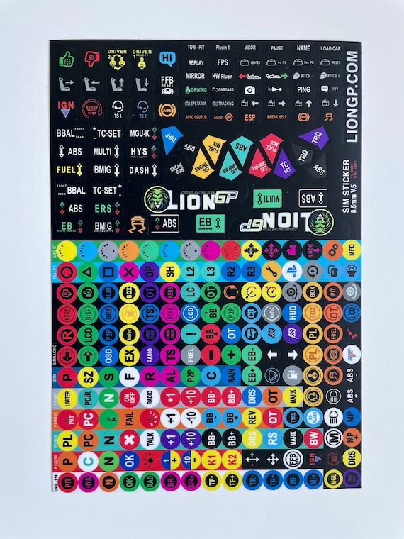 Liongp Sim Racing Stickers Button Stickers for Sim Racing - Etsy