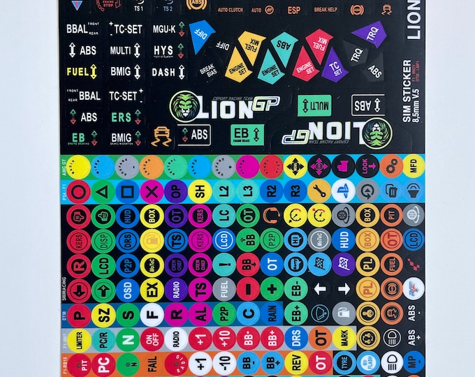 Liongp Sim Racing Stickers, Button Stickers for Sim Racing Wheels and ...