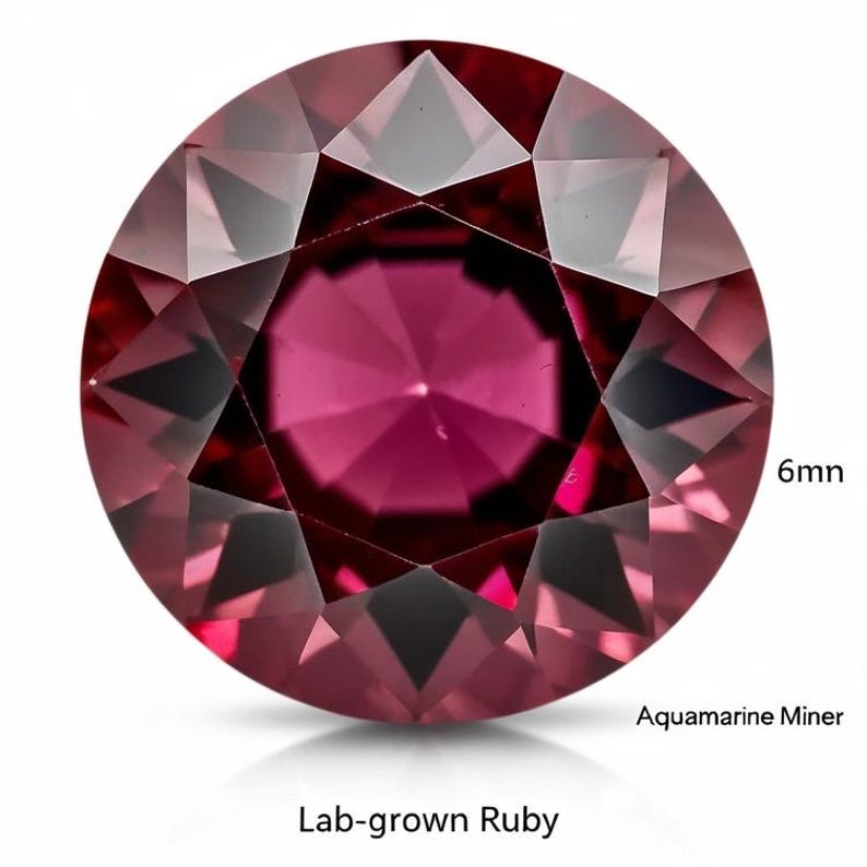 Ruby Round Lab Grown - Etsy