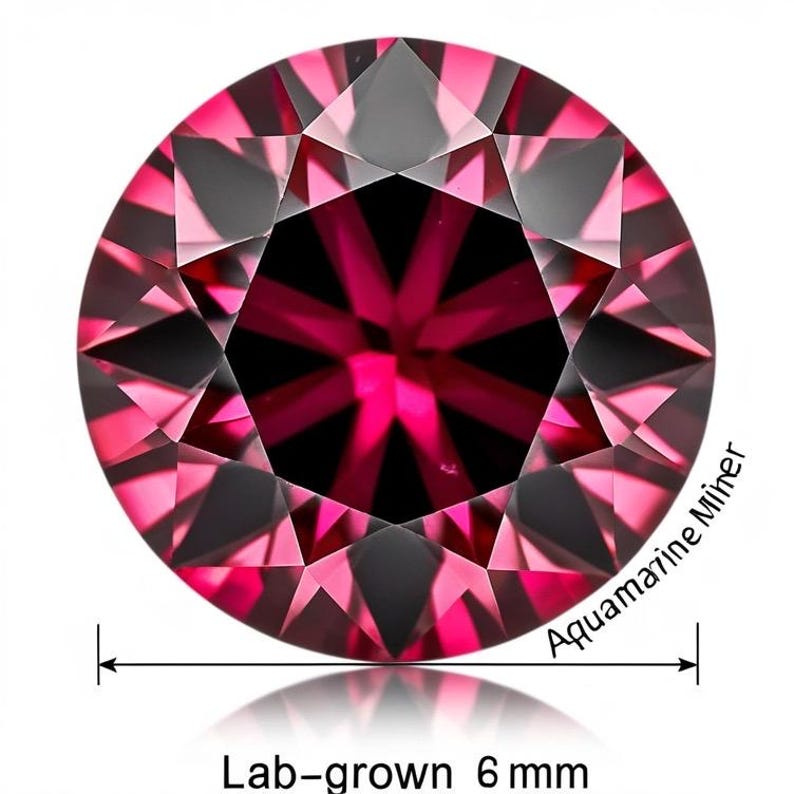 Ruby Round Lab Grown - Etsy