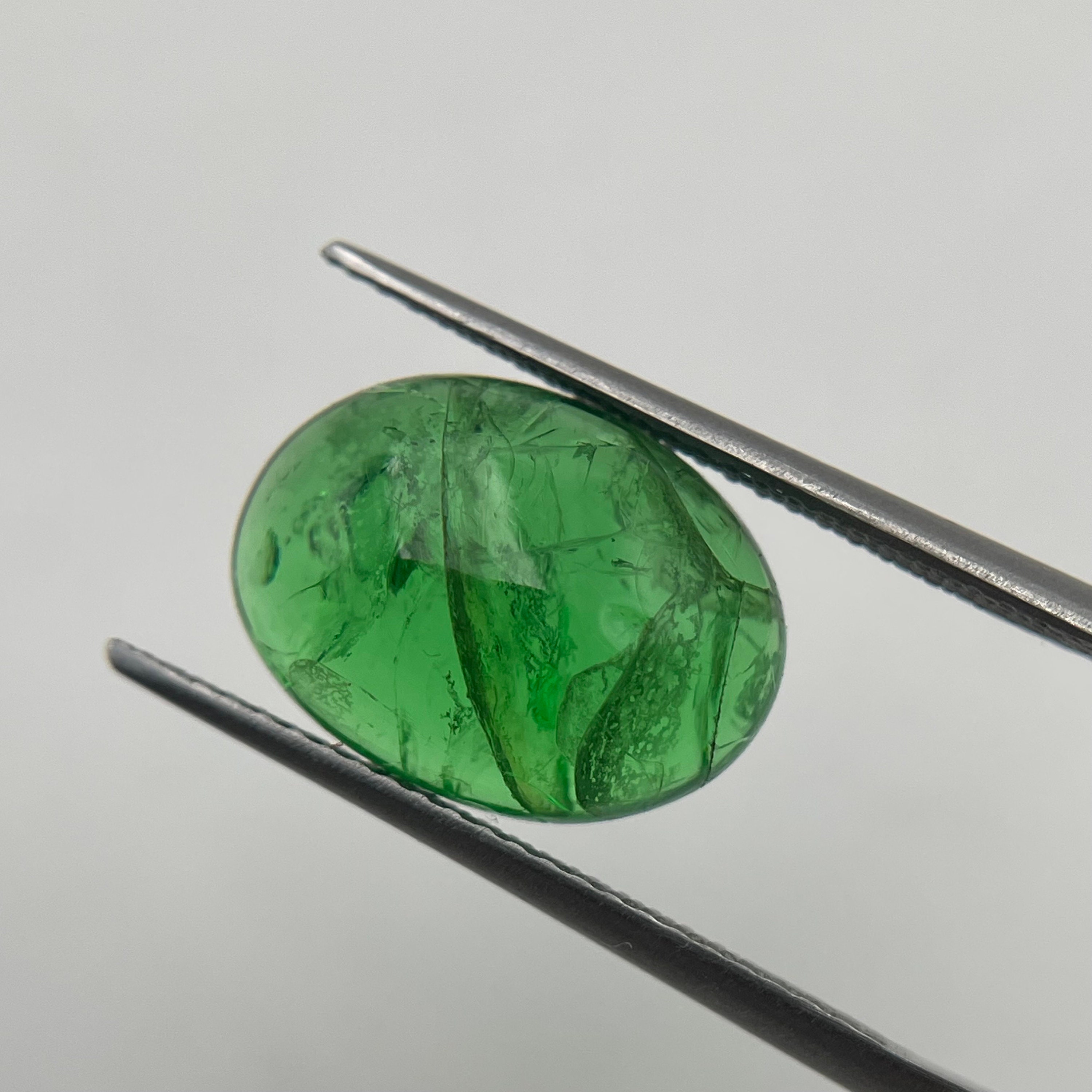 Stunning Oval Tsavorite Cabochon From Tanzania - Premium Quality Green ...