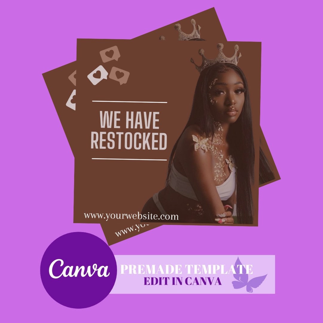 We Have Restocked Flyer Diy Template Canva Template Social | Etsy