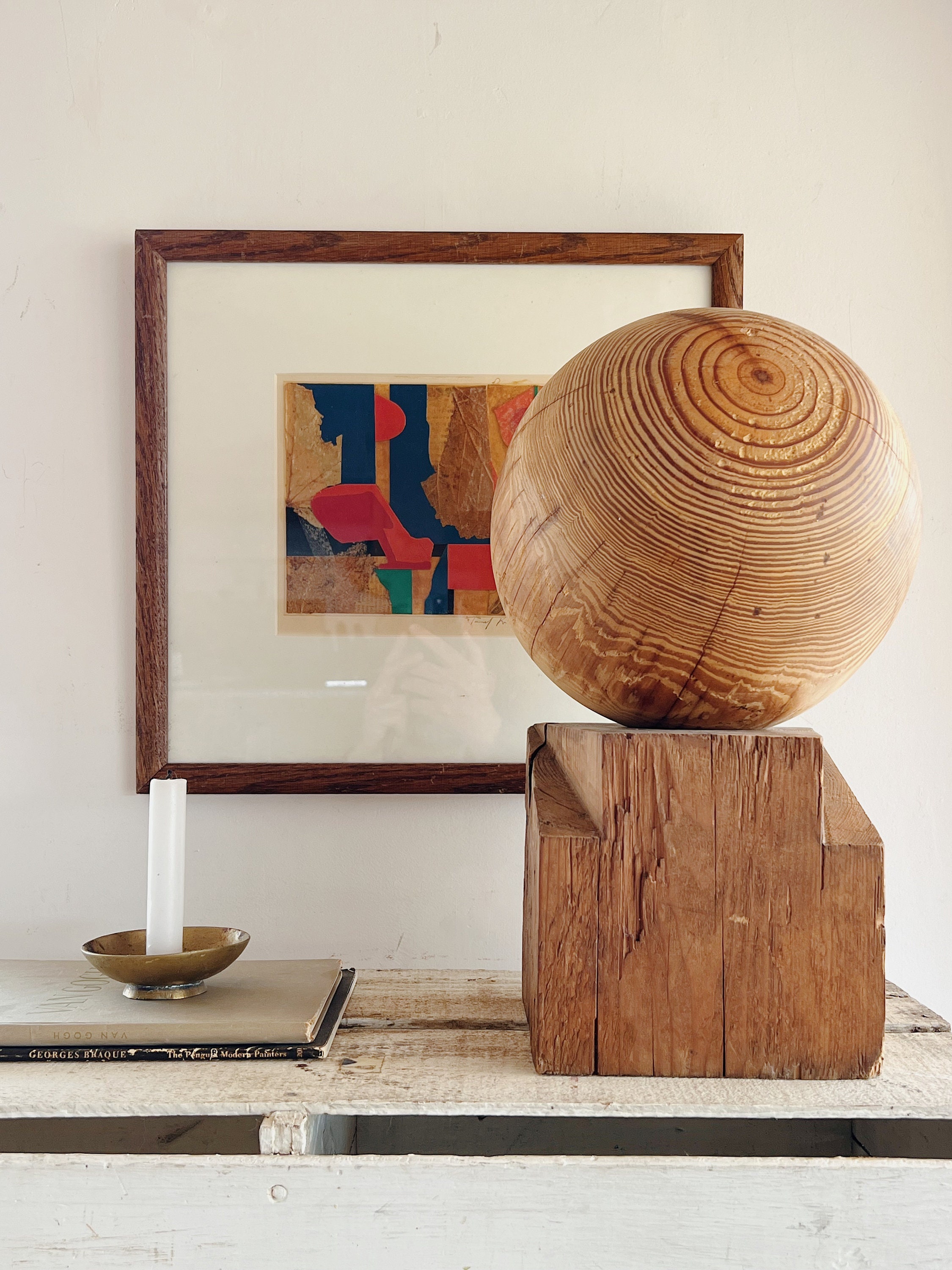 Large Modernist Carved Sphere and Stand - Etsy