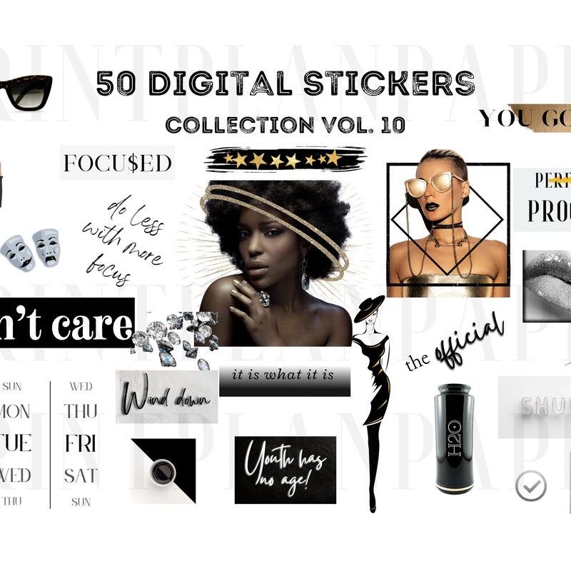Aesthetic Black Stickers - Etsy