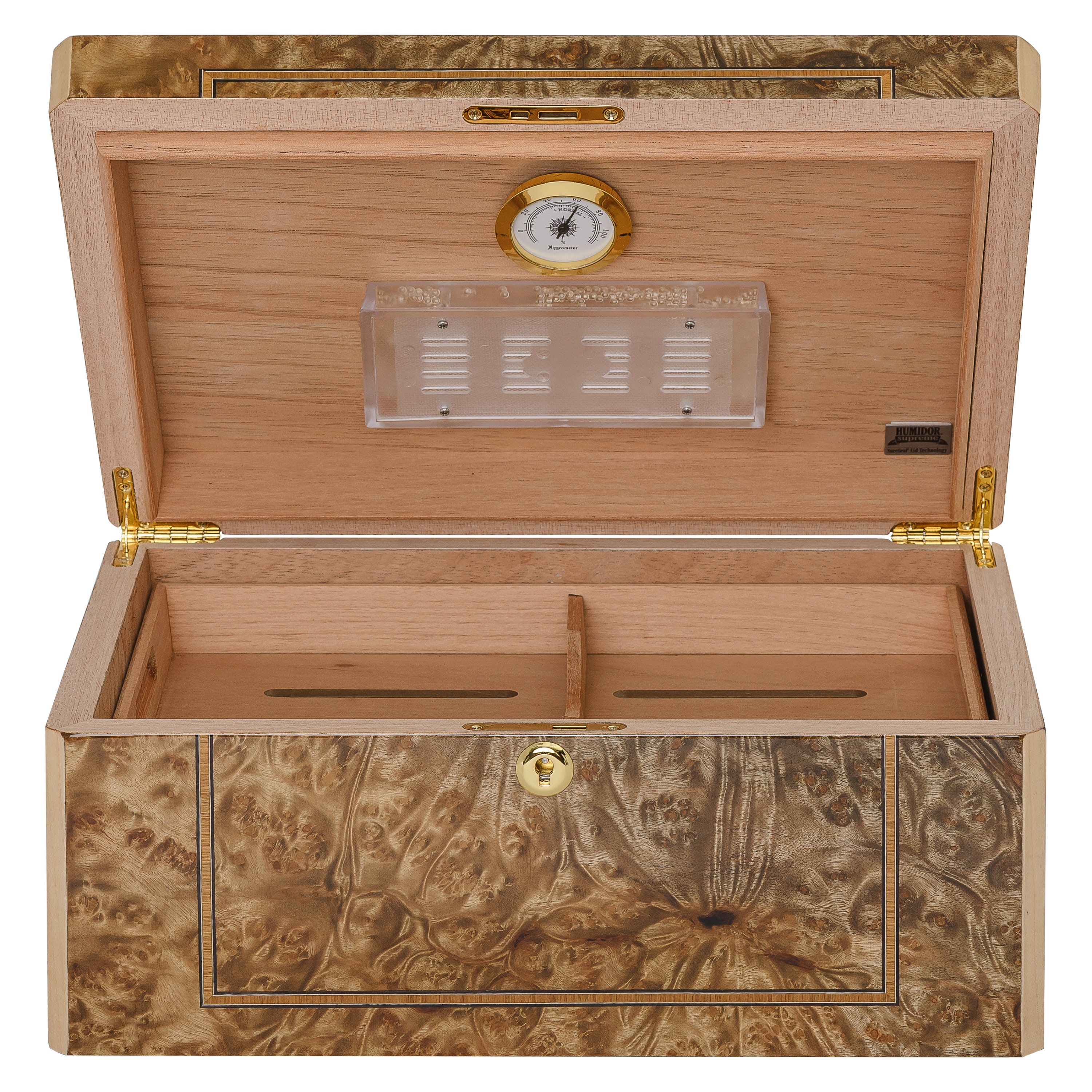 Humidor Supreme Solerno Desktop Cigar Humidor Rustic Burl Wood ...