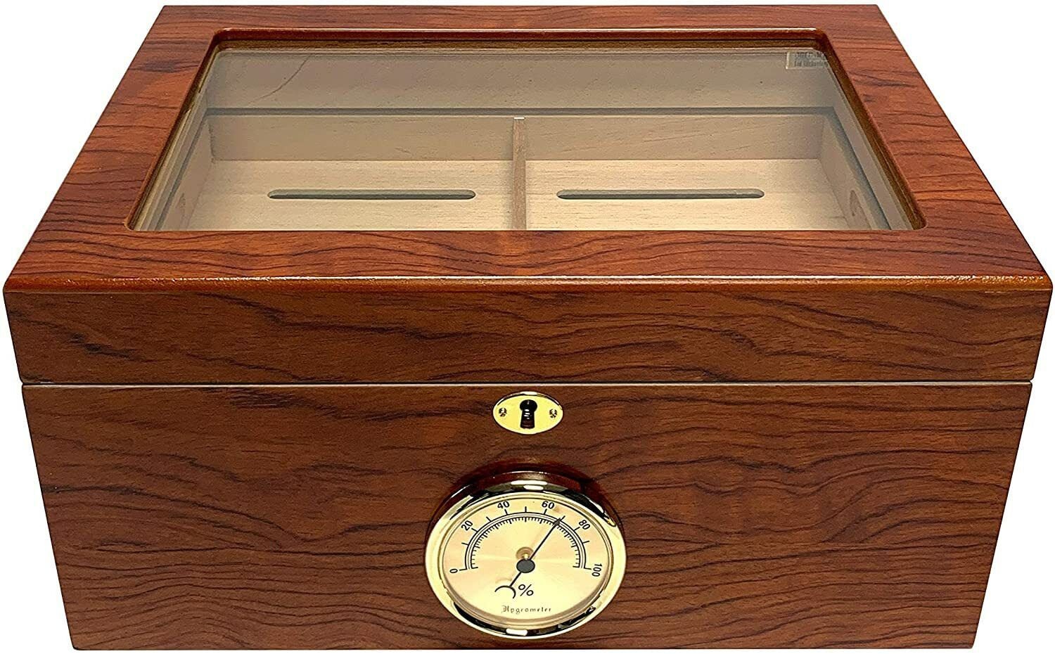 Lockable Glasstop 100 Capacity Humidor Humidifier and Built-in ...