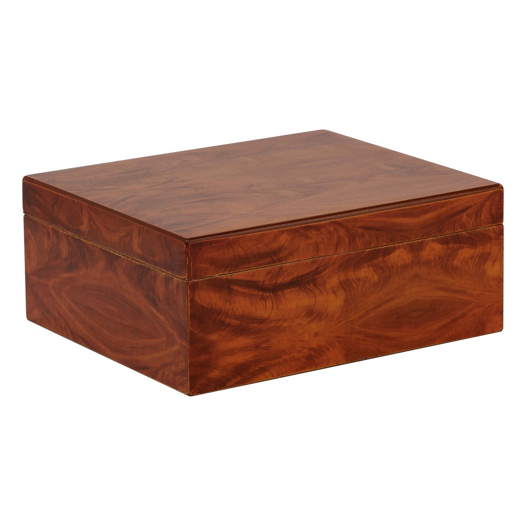 40 Capacity Burl Cedar Cigar Humidor W/ Humidifier and Hygrometer - Etsy