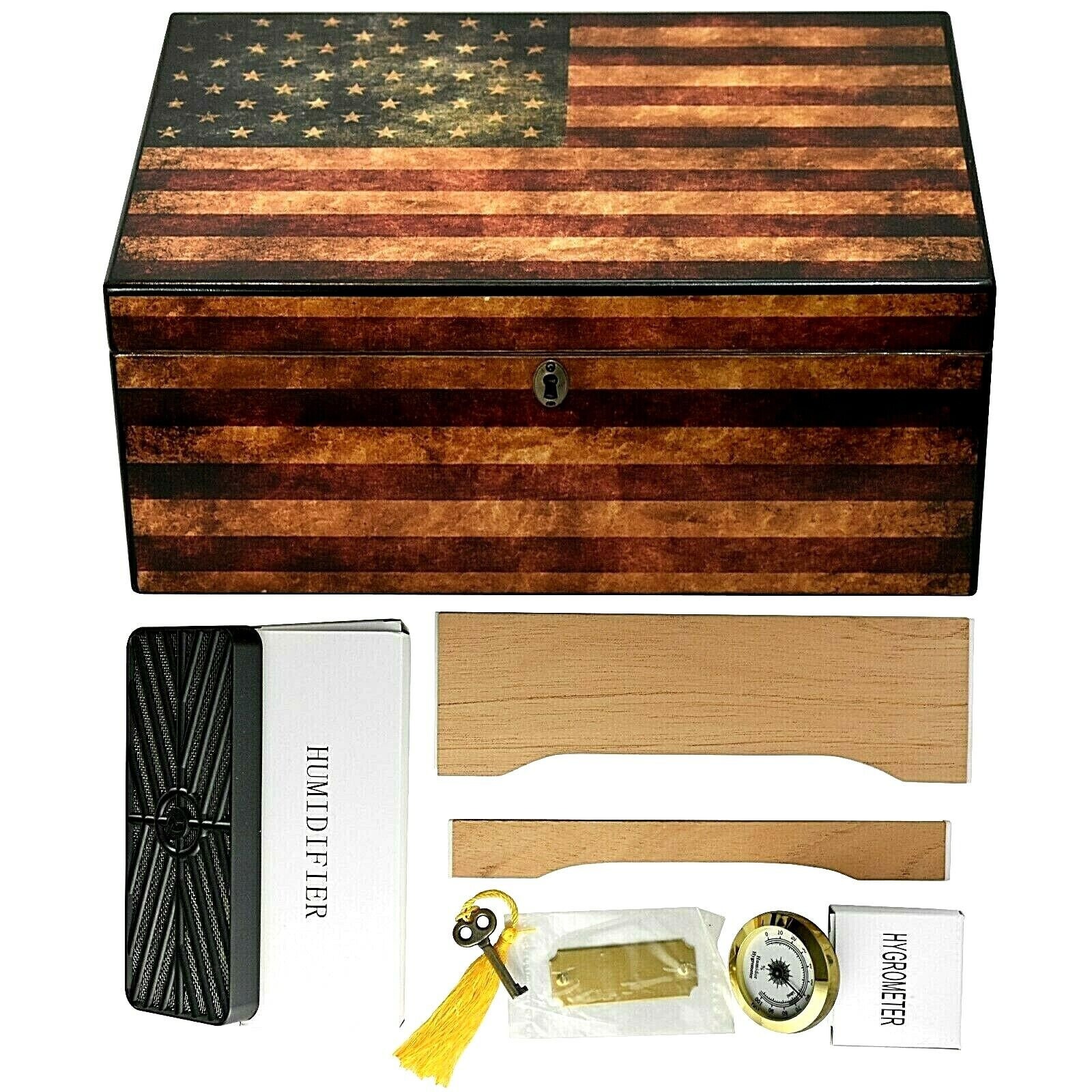 Old Glory American Flag 100 Cigar Count Humidor W/ Humidifier - Etsy