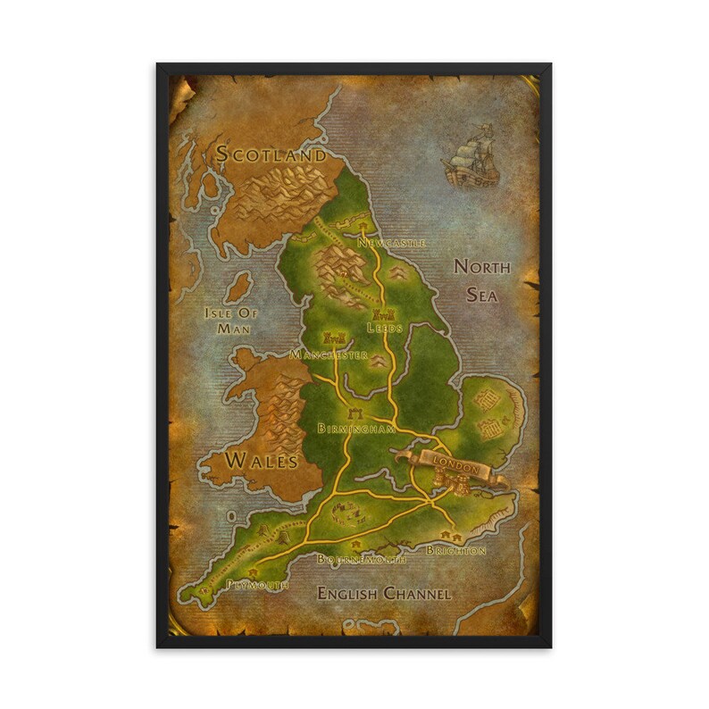 Map of England World of Warcraft Style - Etsy