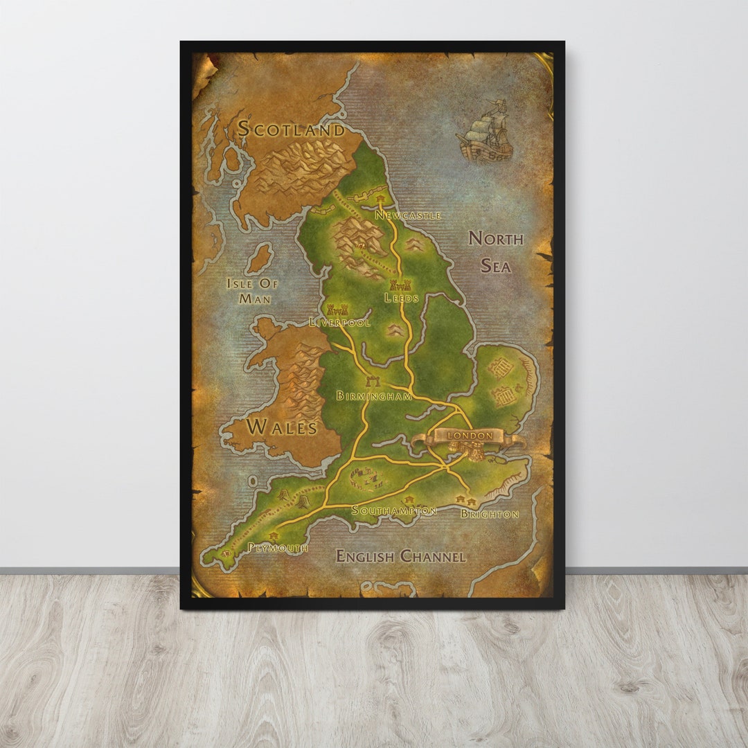 Map of England alternative Version World of Warcraft Style - Etsy