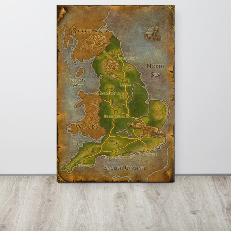 Map of England World of Warcraft Style - Etsy