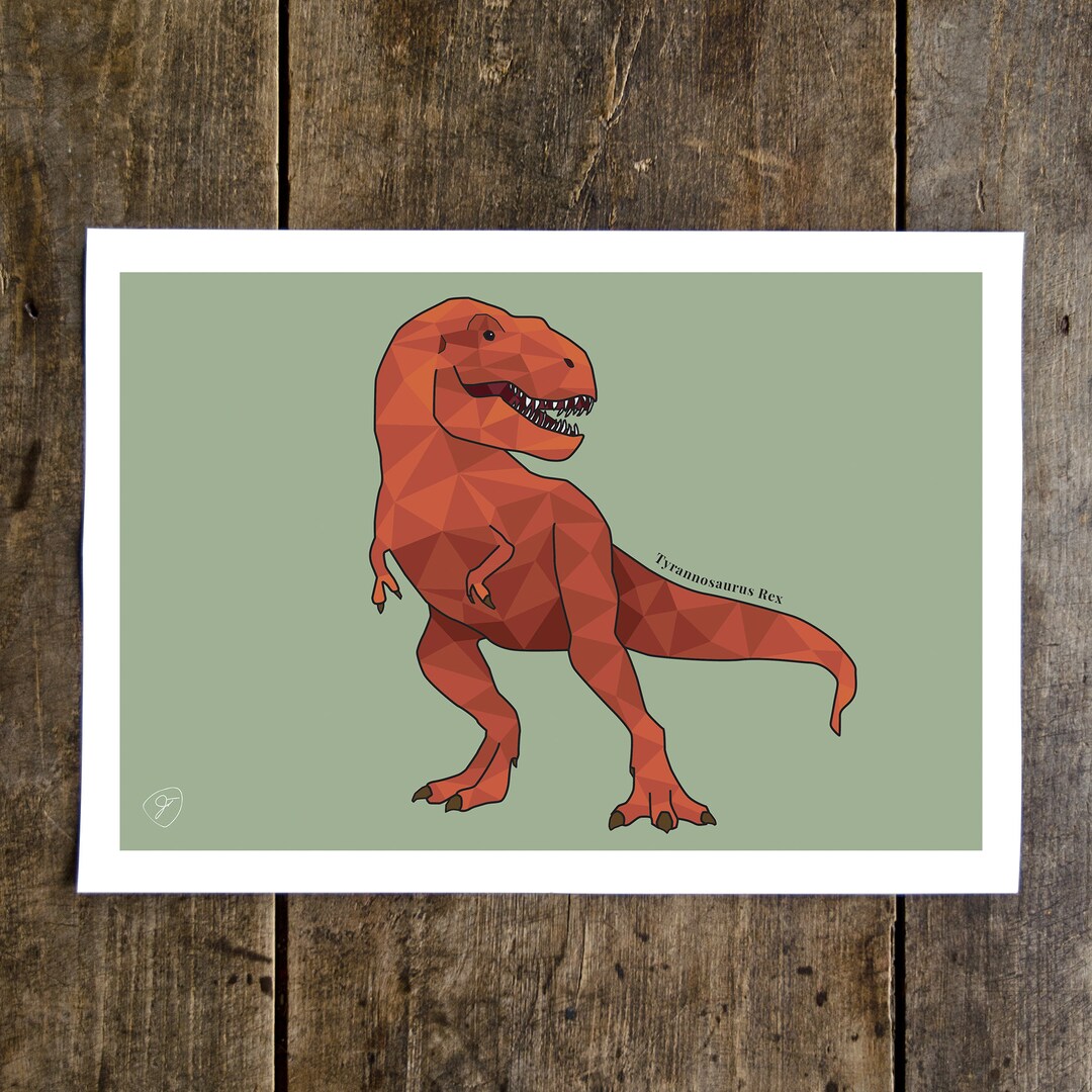T-rex Dinosaur Print: Kids Bedroom Wall Art - Etsy