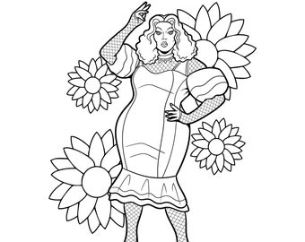 Drag Queen Coloring Page - Etsy