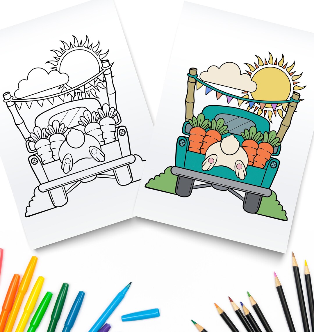 Easter Coloring Pages Printable / Easter Bunny / Digital Download ...