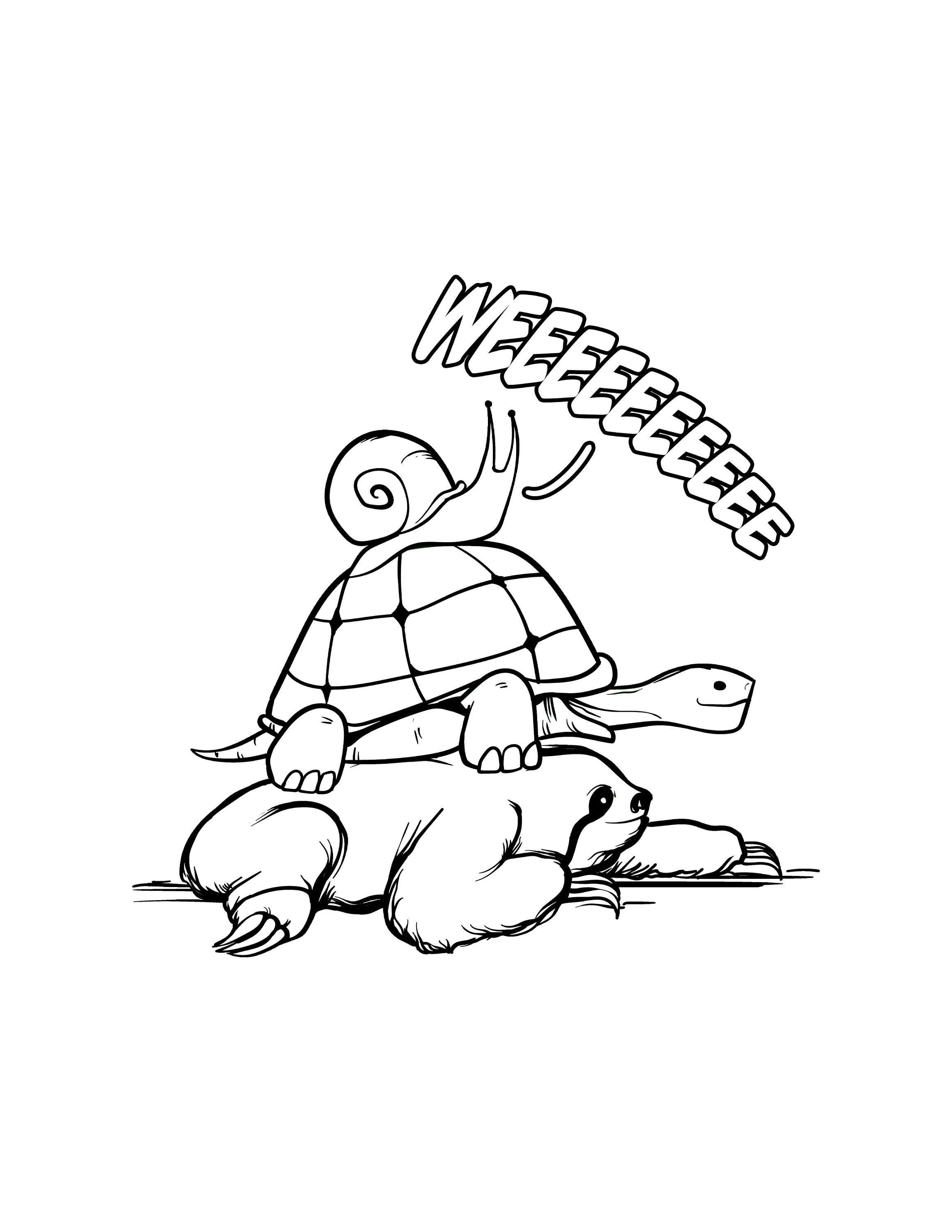 Slow Snail Coloring Page