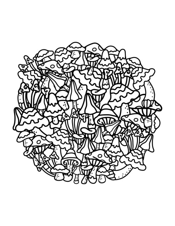 Magic Mushrooms Coloring Page / Digital Download / Mushroom - Etsy
