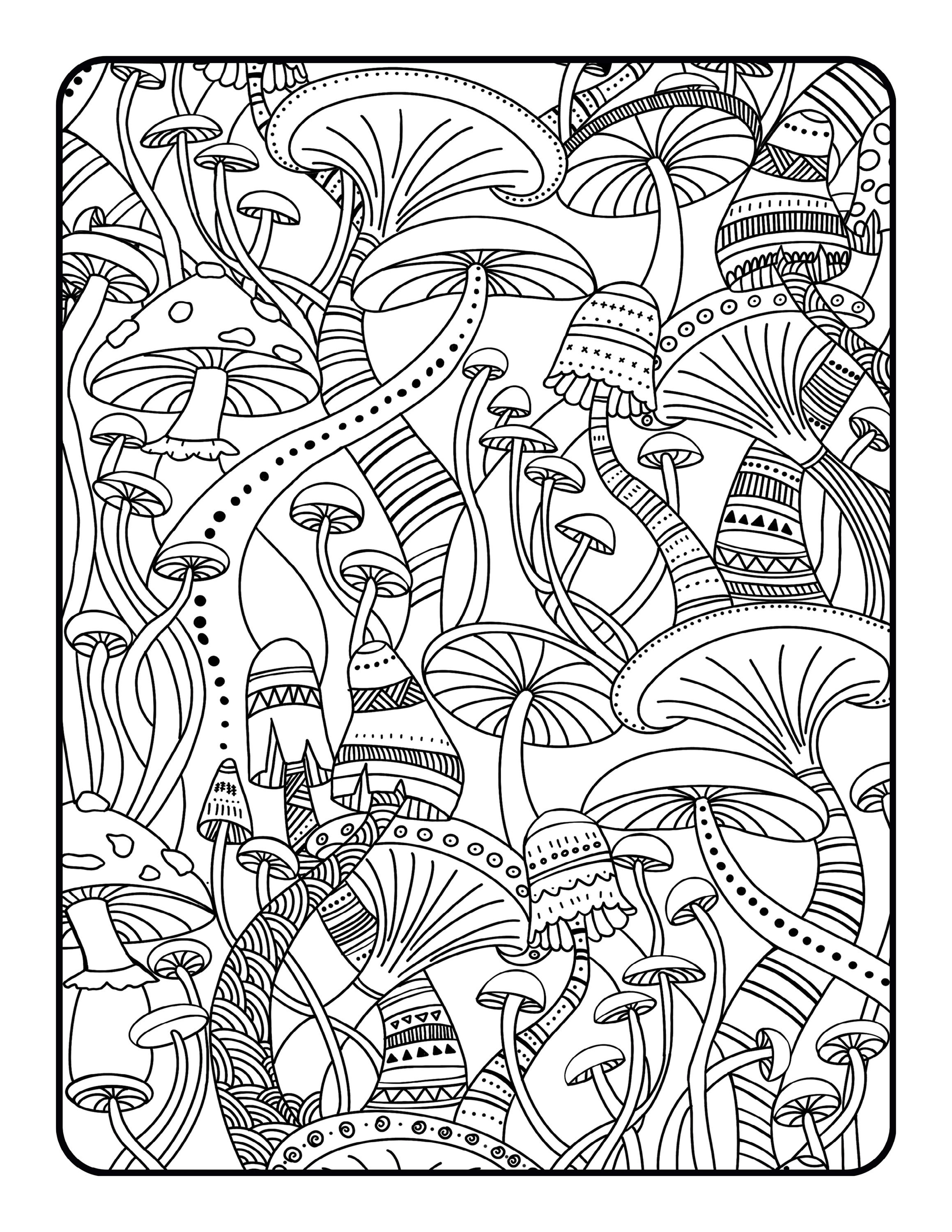 Magic Mushroom Printable PDF / Digital Download / Hippie Coloring Page ...