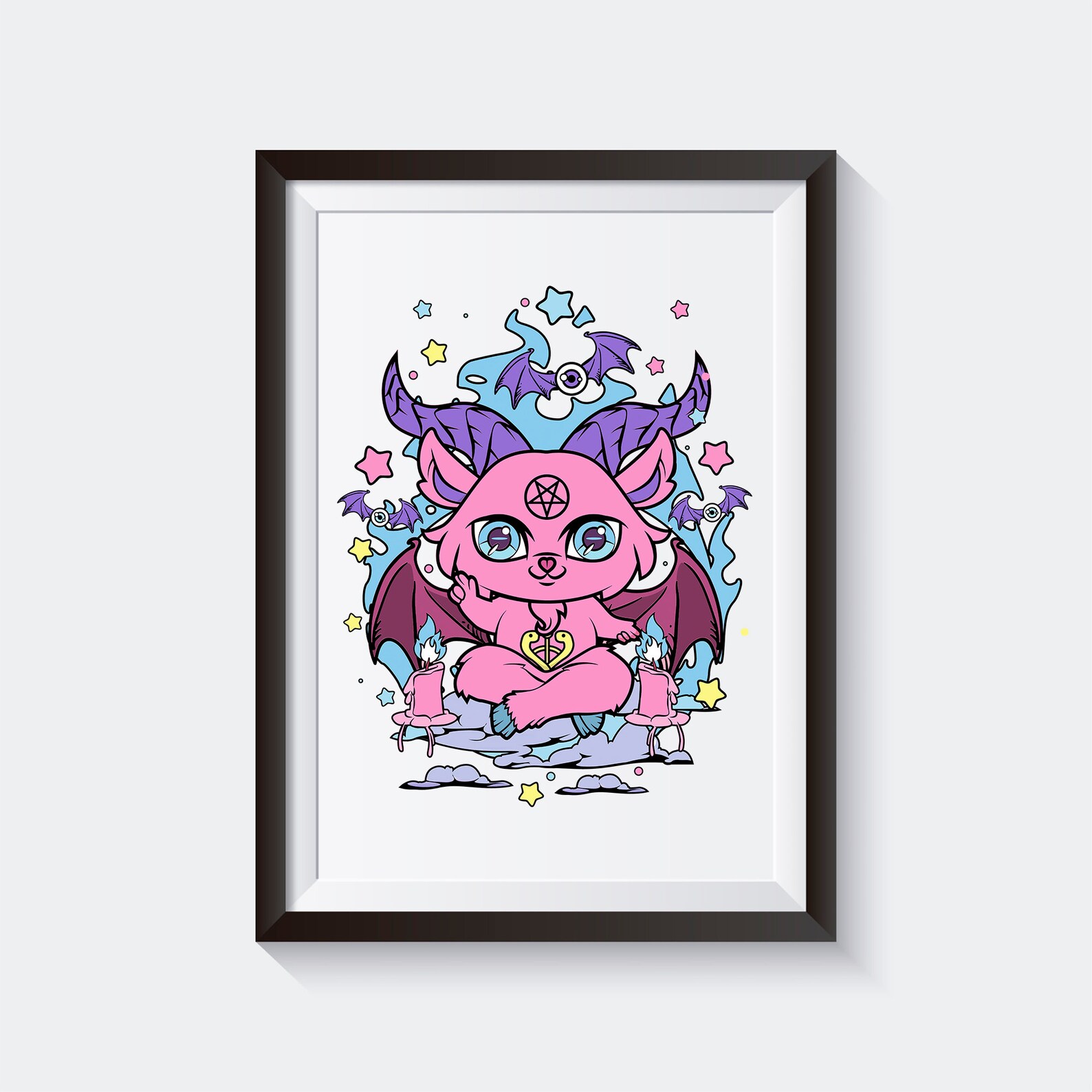 Pastel Goth Baphomet / Pastel Goth Coloring Pages / Creepy Kawaii ...