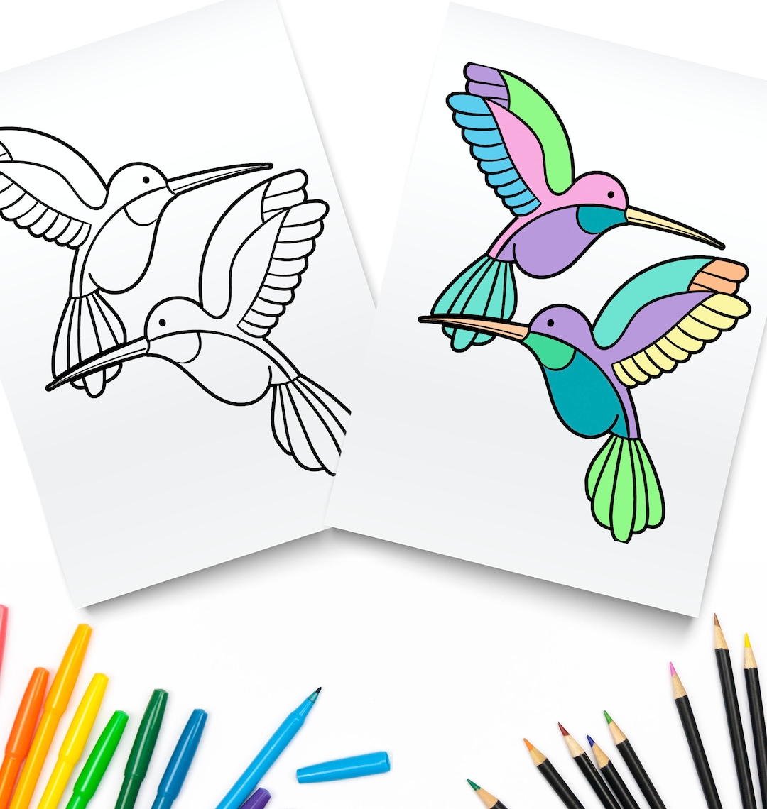 Printable Hummingbird Relaxing Art Pages / Digital Download / Birds ...
