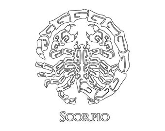 Printable Coloring Scorpio - Etsy