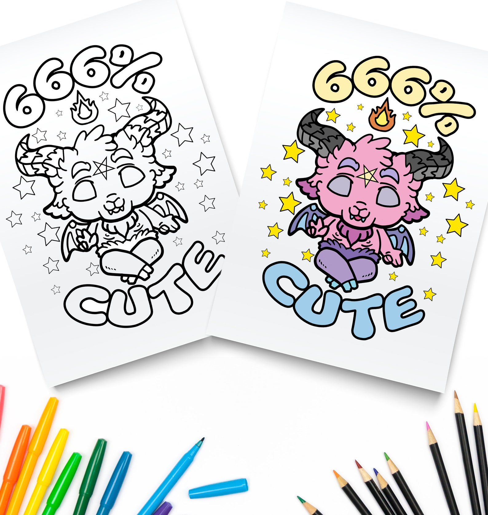 Pastel Goth Baphomet Printable / Creepy Cute Kawaii / Digital - Etsy