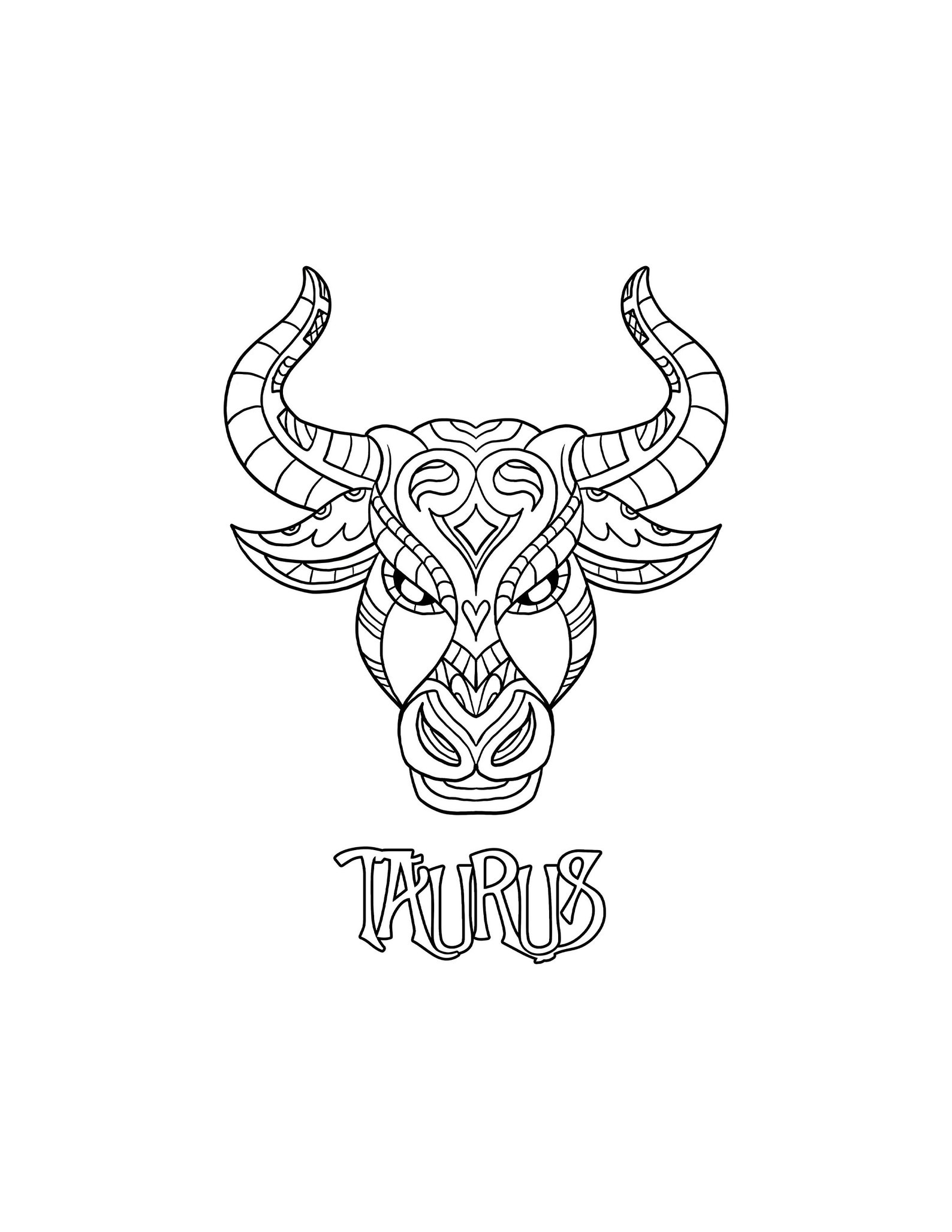 Taurus Coloring Page / Digital Download / Printable Astrological Sign ...
