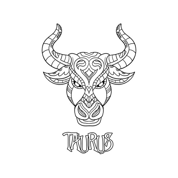 Taurus Coloring Page - Etsy