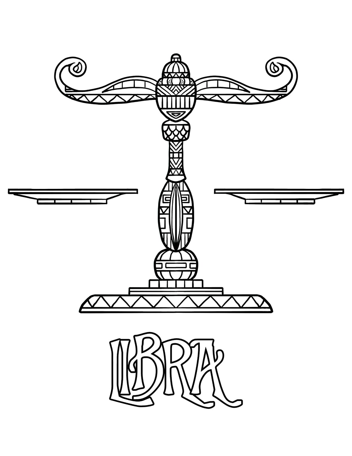 Libra Coloring Page / Digital Download / Printable - Etsy