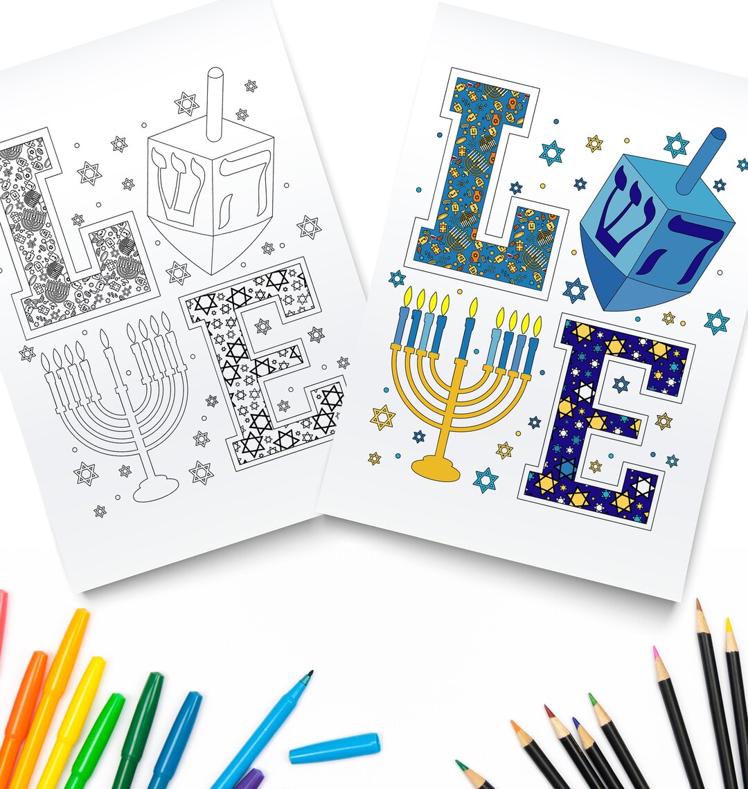 Printable Love Hanukkah / Jewish Art Print / Chanukah Digital - Etsy