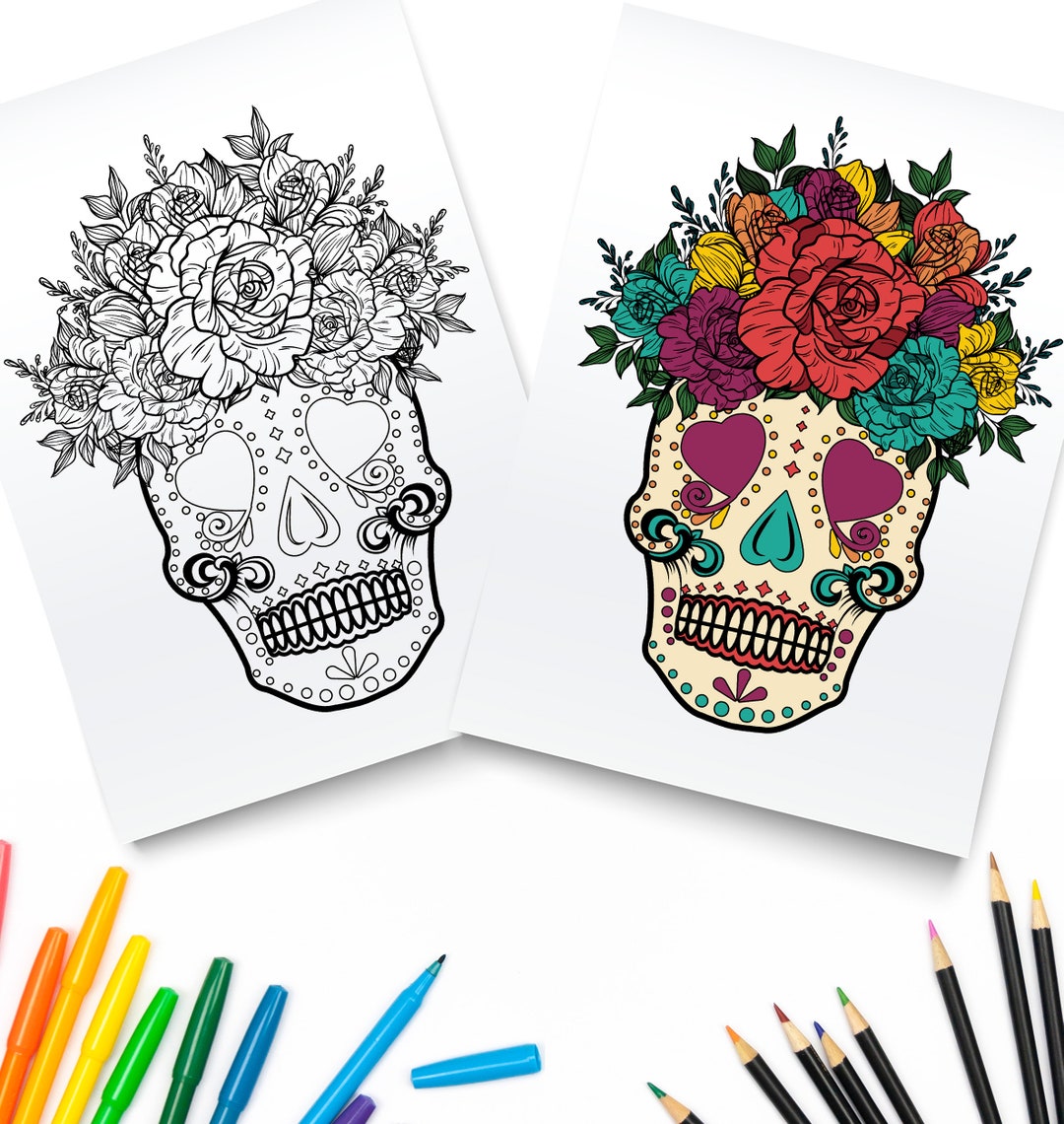 Printable Skull Candy / Floral Sugar Skull / Digital Download / Dia De ...