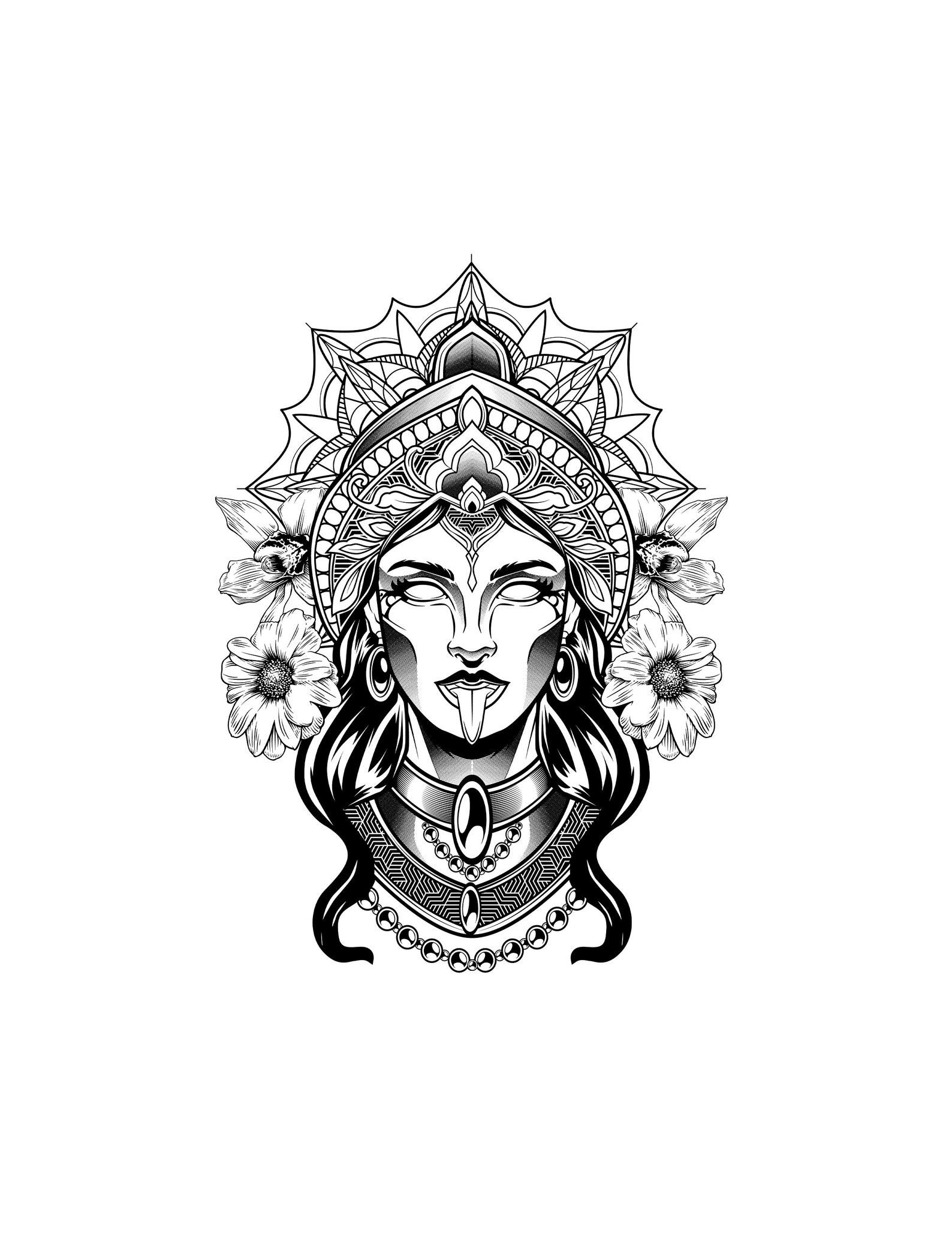 Printable Goddess Kali Art Coloring Page / Digital Download / Hindu ...