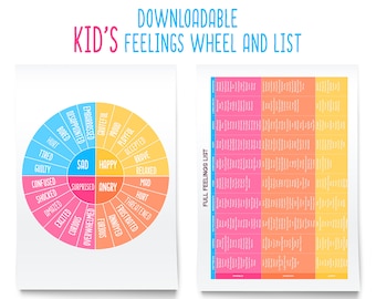 Feelings Wheel Digital Download / Emotions Wheel PDF/ Printable ...