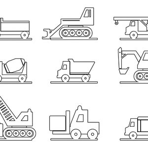 Printable Construction Trucks / Digital Download / Construction Vehicle ...