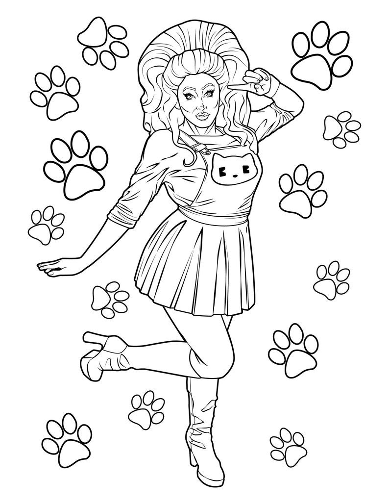 Drag Queen Adult Coloring Page / Digital Download / Drag Race / Gay ...