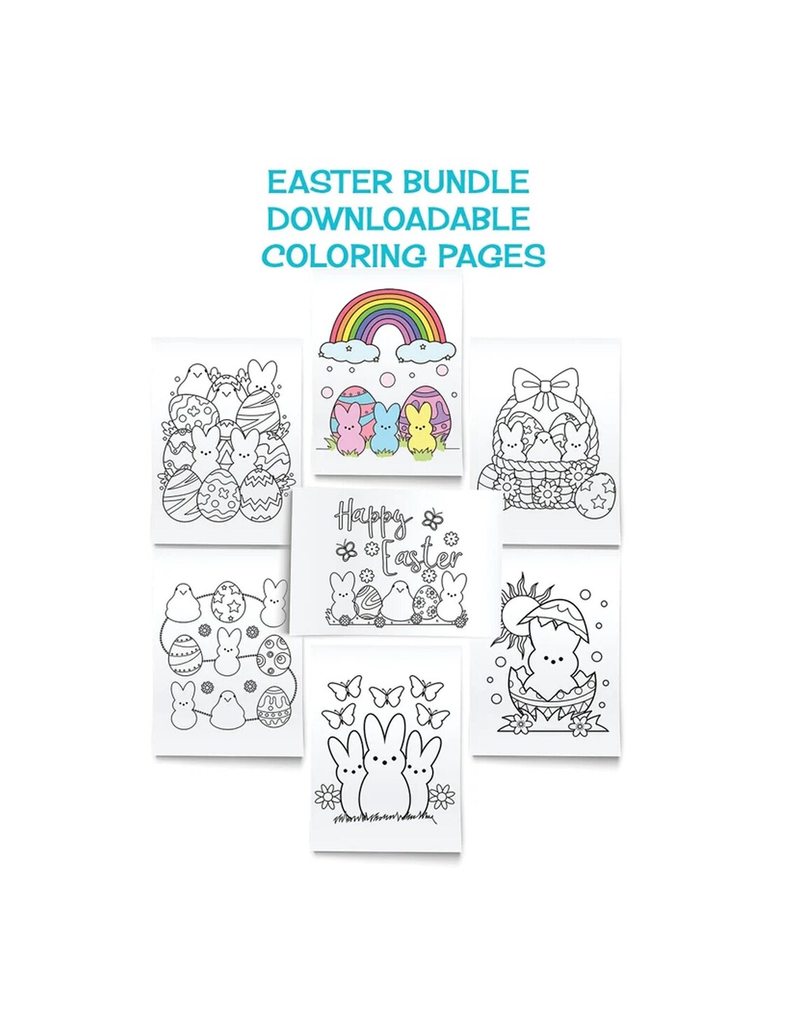 Printable Easter Bundle Coloring Pages / Peeps Coloring Pages - Etsy