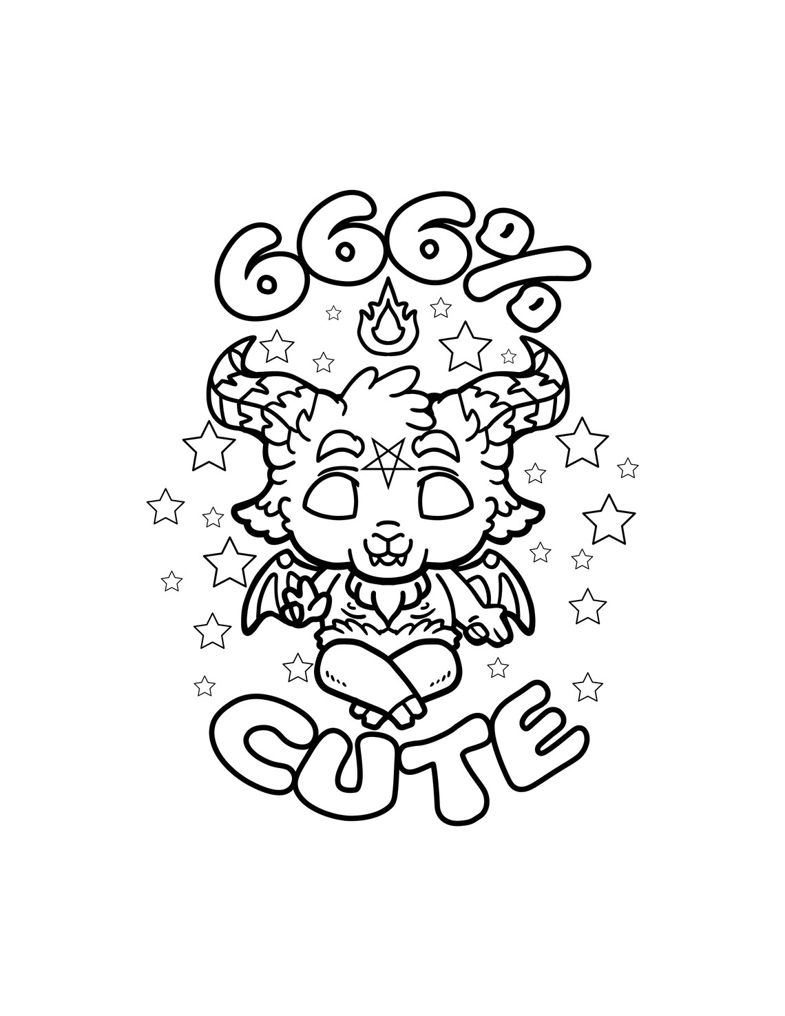 Pastel Goth Baphomet Printable / Creepy Cute Kawaii / Digital - Etsy