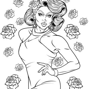 Drag Queen Adult Coloring Page / Digital Download / Drag Race / Gay ...