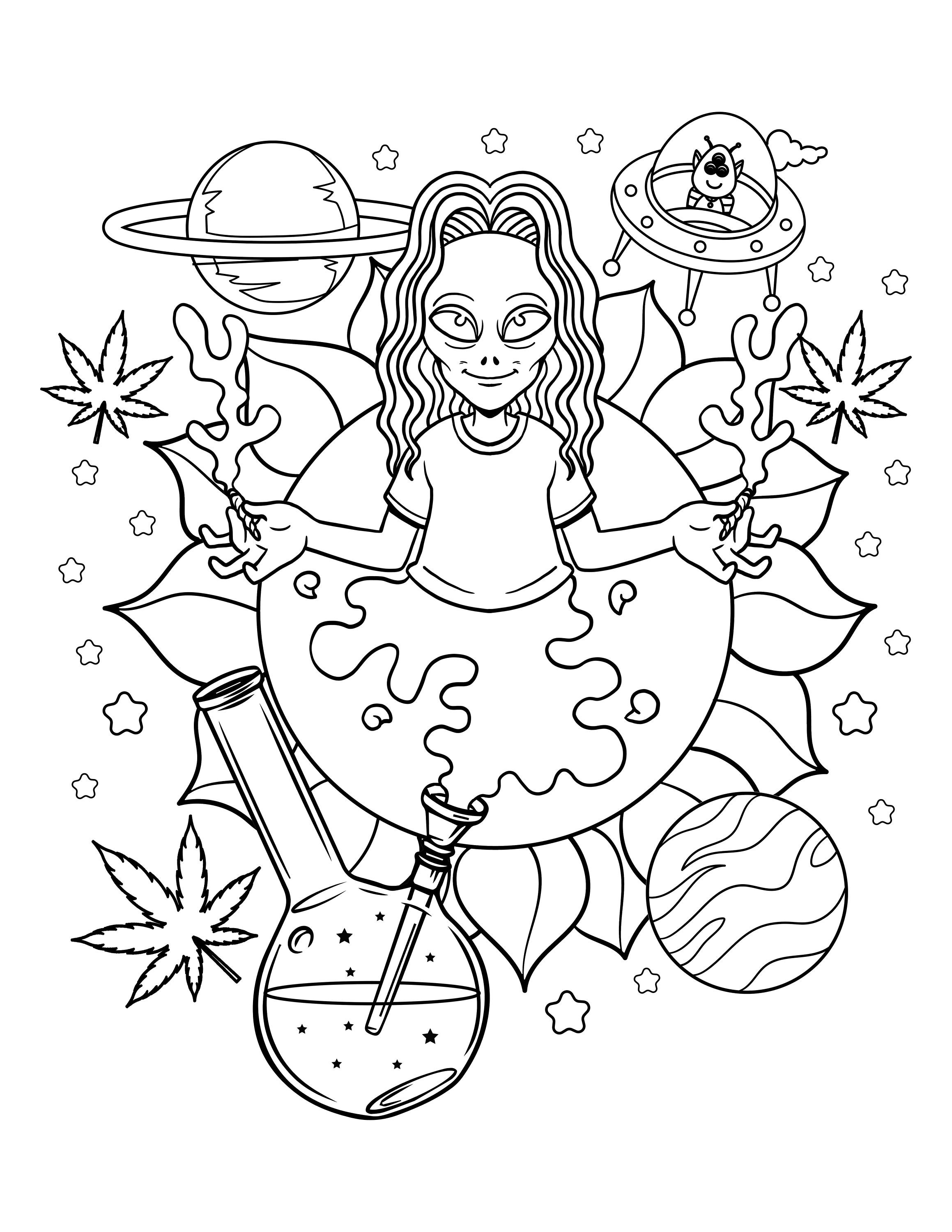 Alien Hippie Coloring Pages 230+ Trippy Alien Pictures Stock
