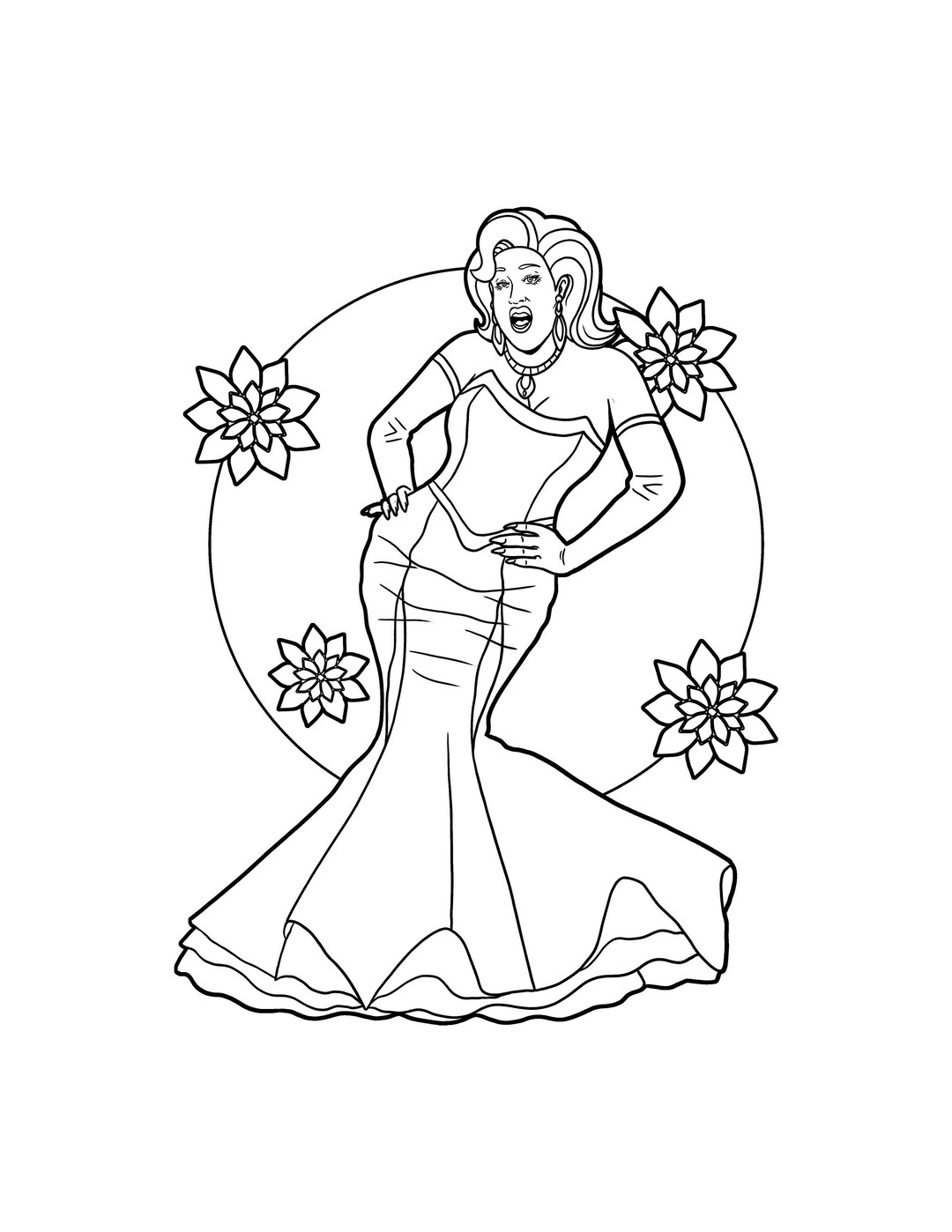 Drag Queen Adult Coloring Page / Digital Download / Drag Race / Gay ...