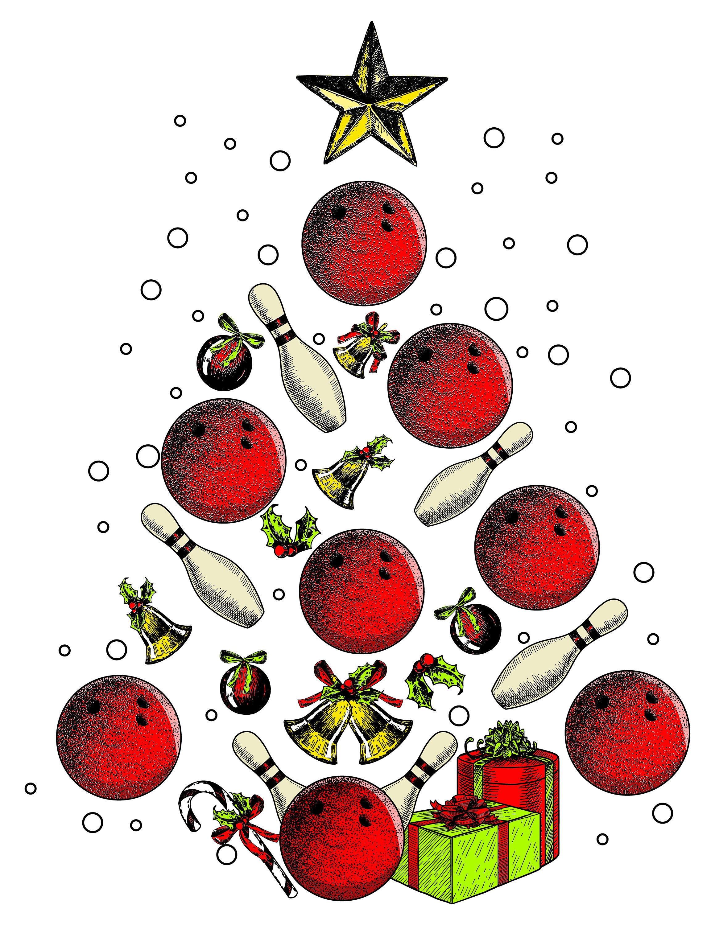 Bowling Christmas Tree Printable PDF / Digital Download / Christmas ...