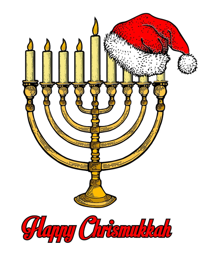 Printable Happy Chrismukkah / Christmas Hanukkah / Digital Download ...