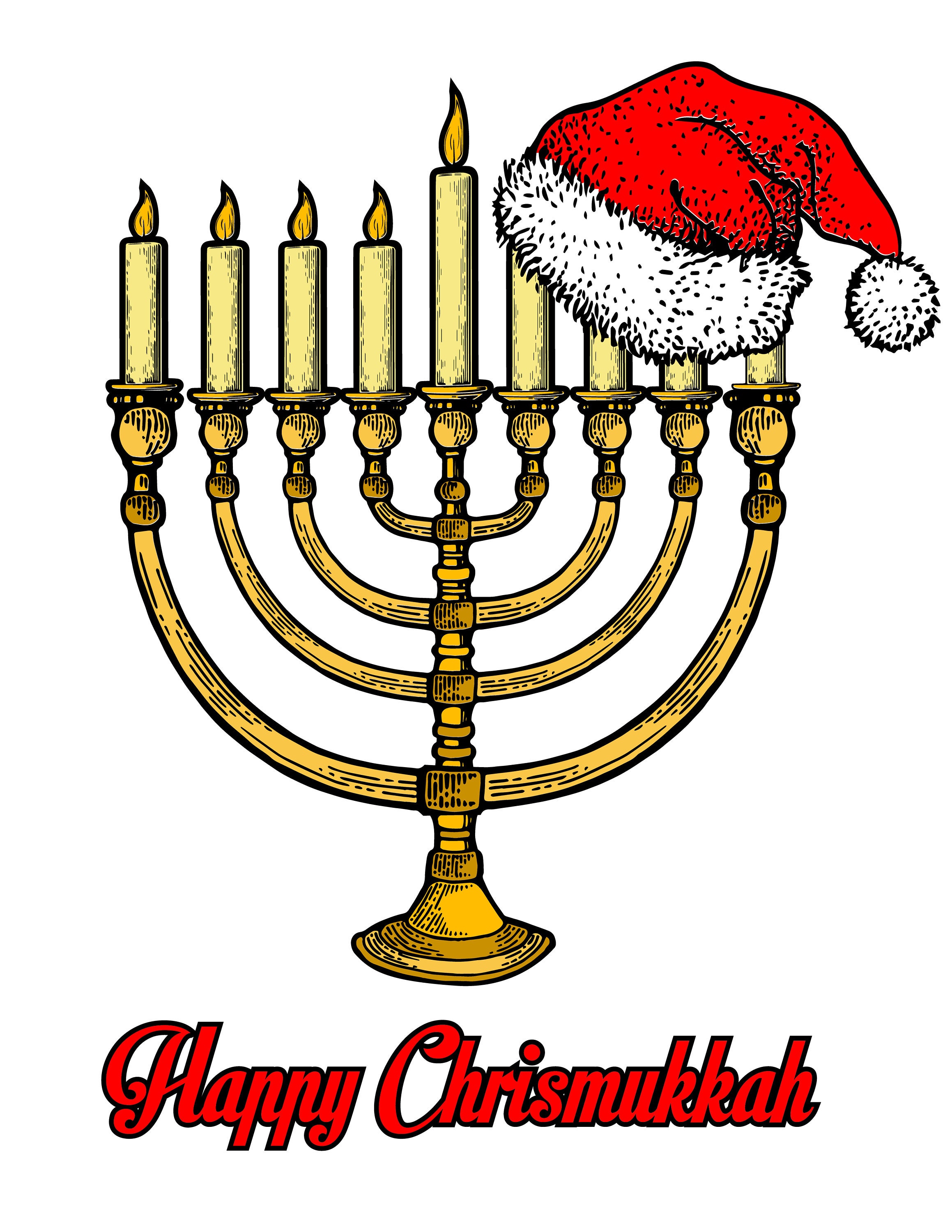 Printable Happy Chrismukkah / Christmas Hanukkah / Digital Download ...