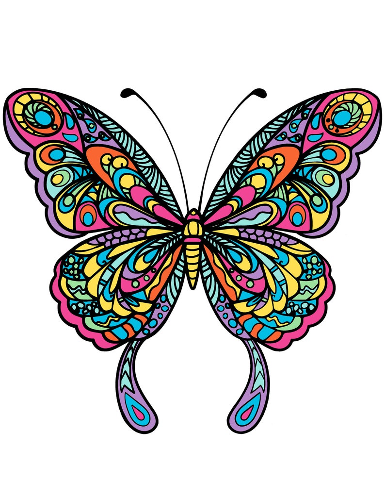 Printable Beautiful Butterfly Mandala / Digital Download / Butterfly ...