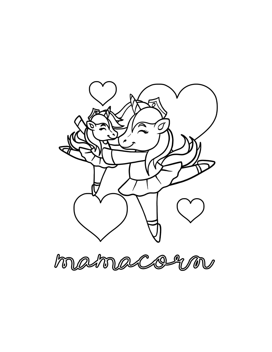 Mamacorn Unicorn Printable / Digital Download / Unicorn Coloring Pages ...