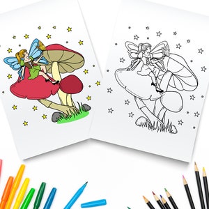 Fairycore Printable PDF / Fantasy Coloring Page / Digital Download ...