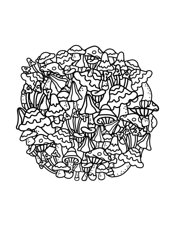 Magic Mushrooms Coloring Page / Digital Download / Mushroom - Etsy ...