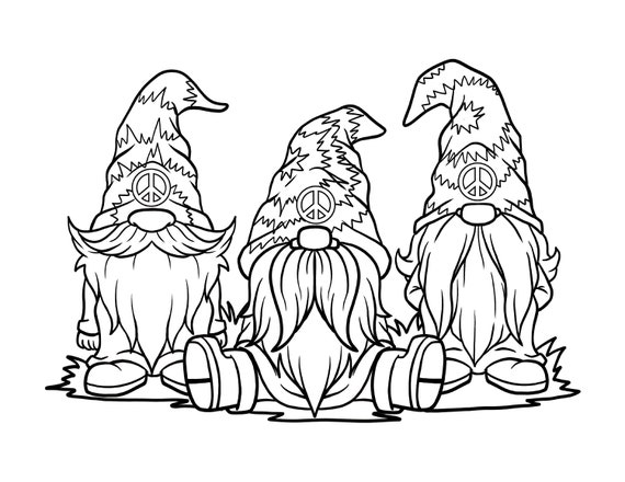 Printable Gnomes Peace Sign / Digital Download / Hippie Gnome - Etsy