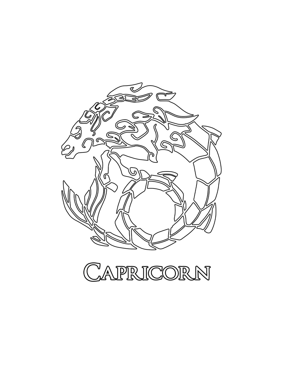 Printable Capricorn / Zodiac Sigs Adult Coloring Pages / Digital ...