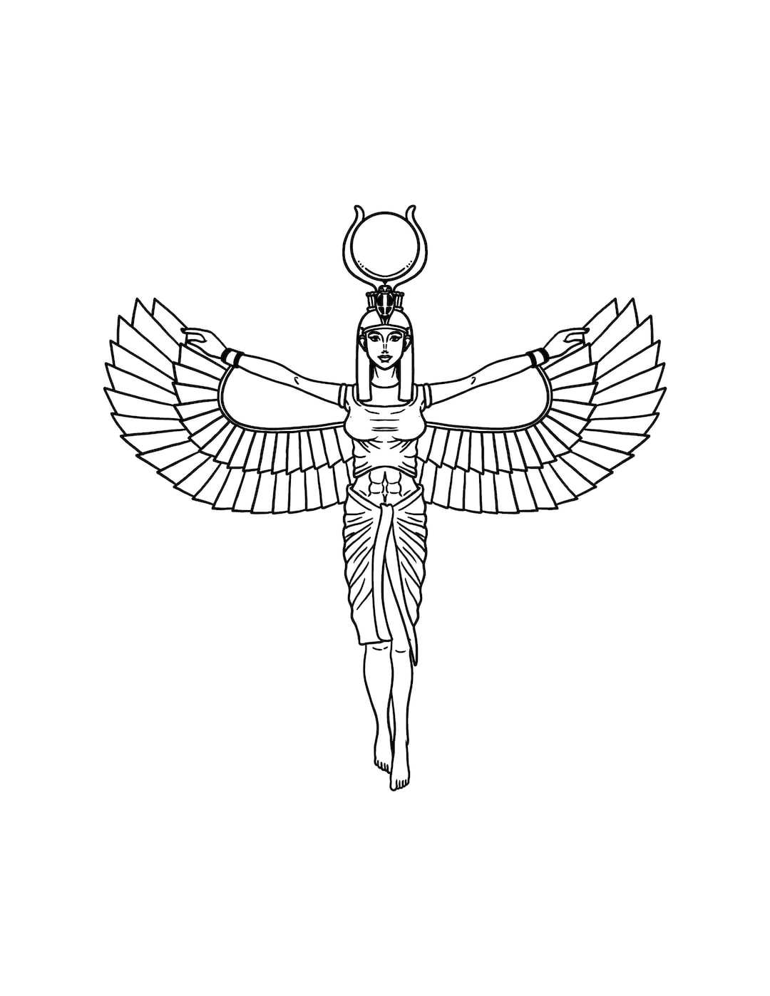 Egyptian Goddess Printable / Digital Download / Ancient Egypt Coloring ...