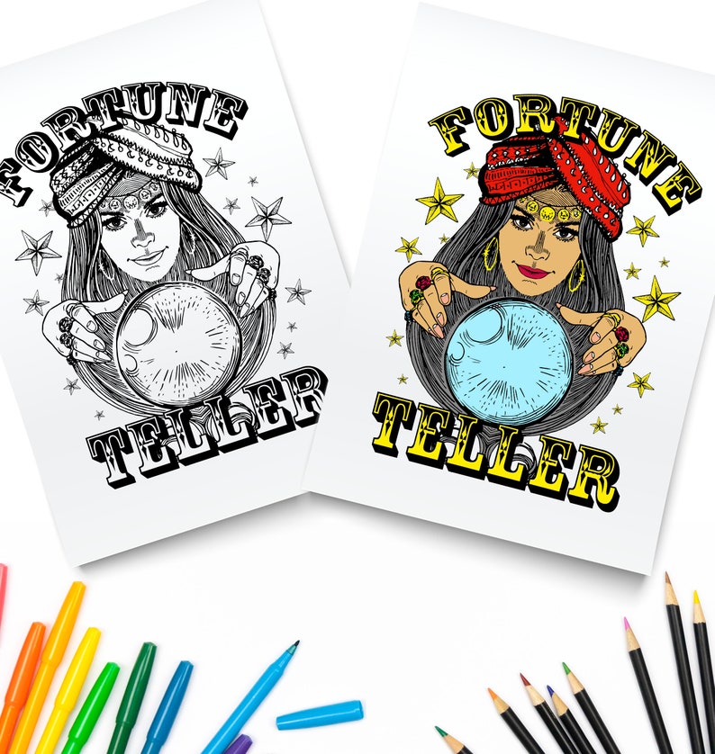Fortune Teller Printable / Digital Download / Halloween Magic Adult ...